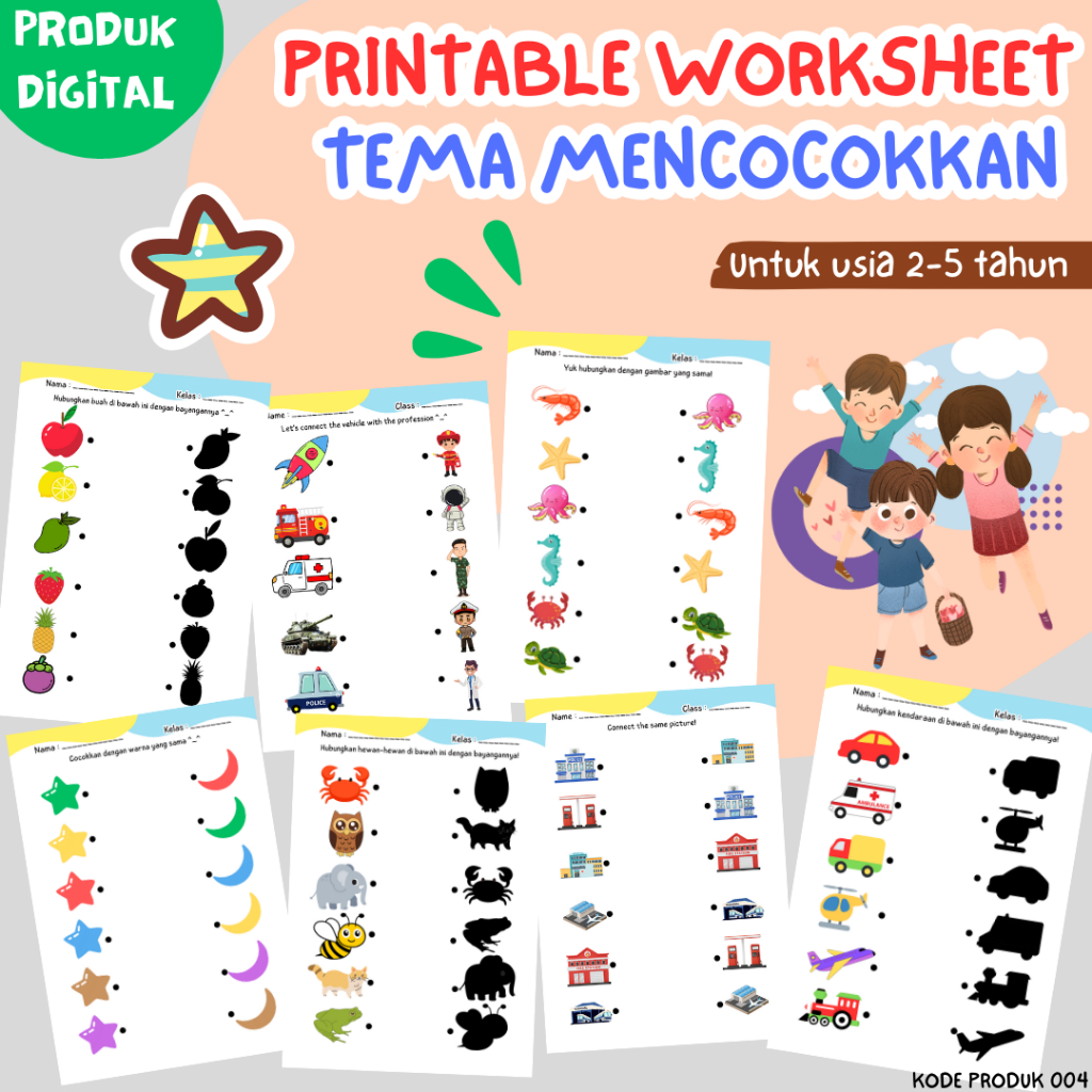 Jual Printable Worksheet Buku Mainan Edukasi Belajar Montessori ...