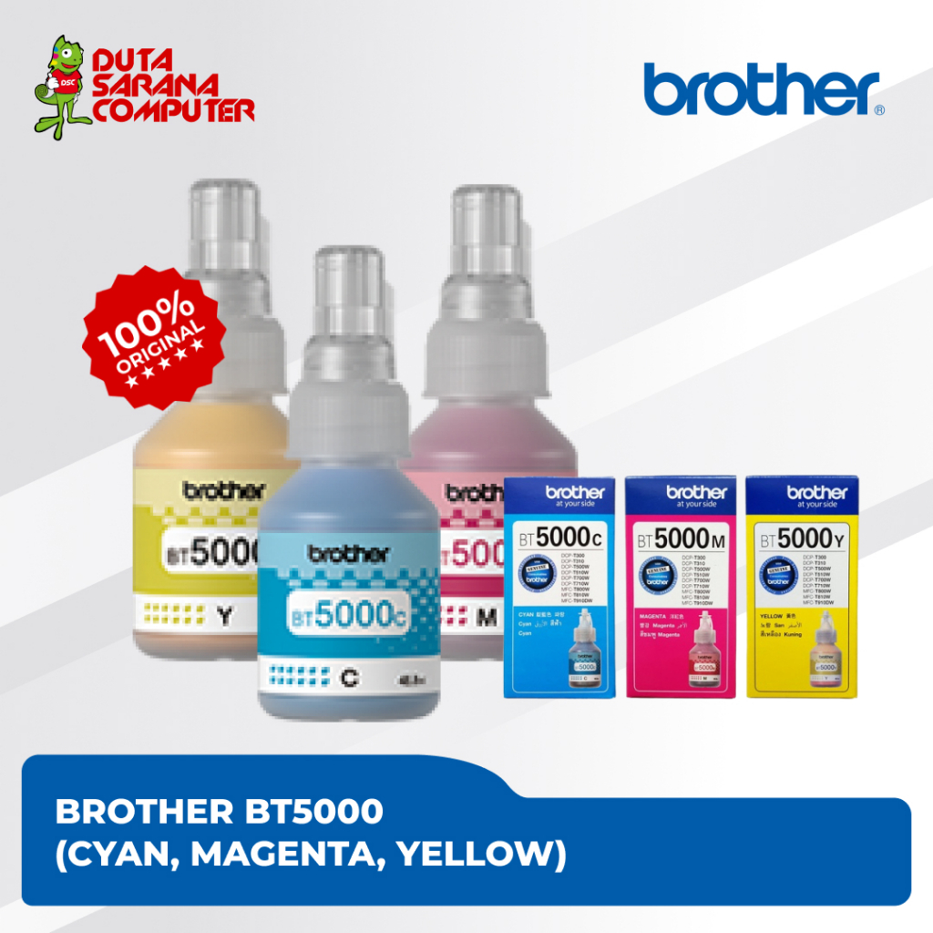 Jual TINTA BROTHER BT5000 BT-5000 BT 5000 Cyan, Magenta, Yellow Tinta Brother ORIGINAL MURAH ...