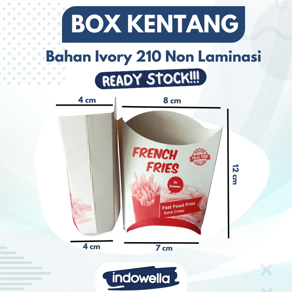 Jual Tempat Kentang Goreng, Box Kentang French Fries 8x12x4 cm ...