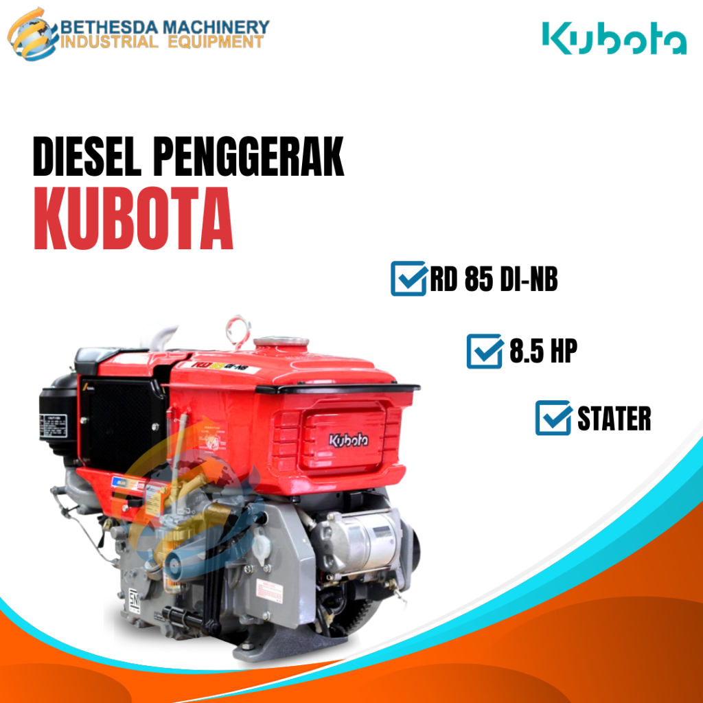 Jual Mesin Penggerak Diesel 8.5 HP Diesel Stater Electric Kubota 8.5 PK RD 85 DI - NB | Shopee ...