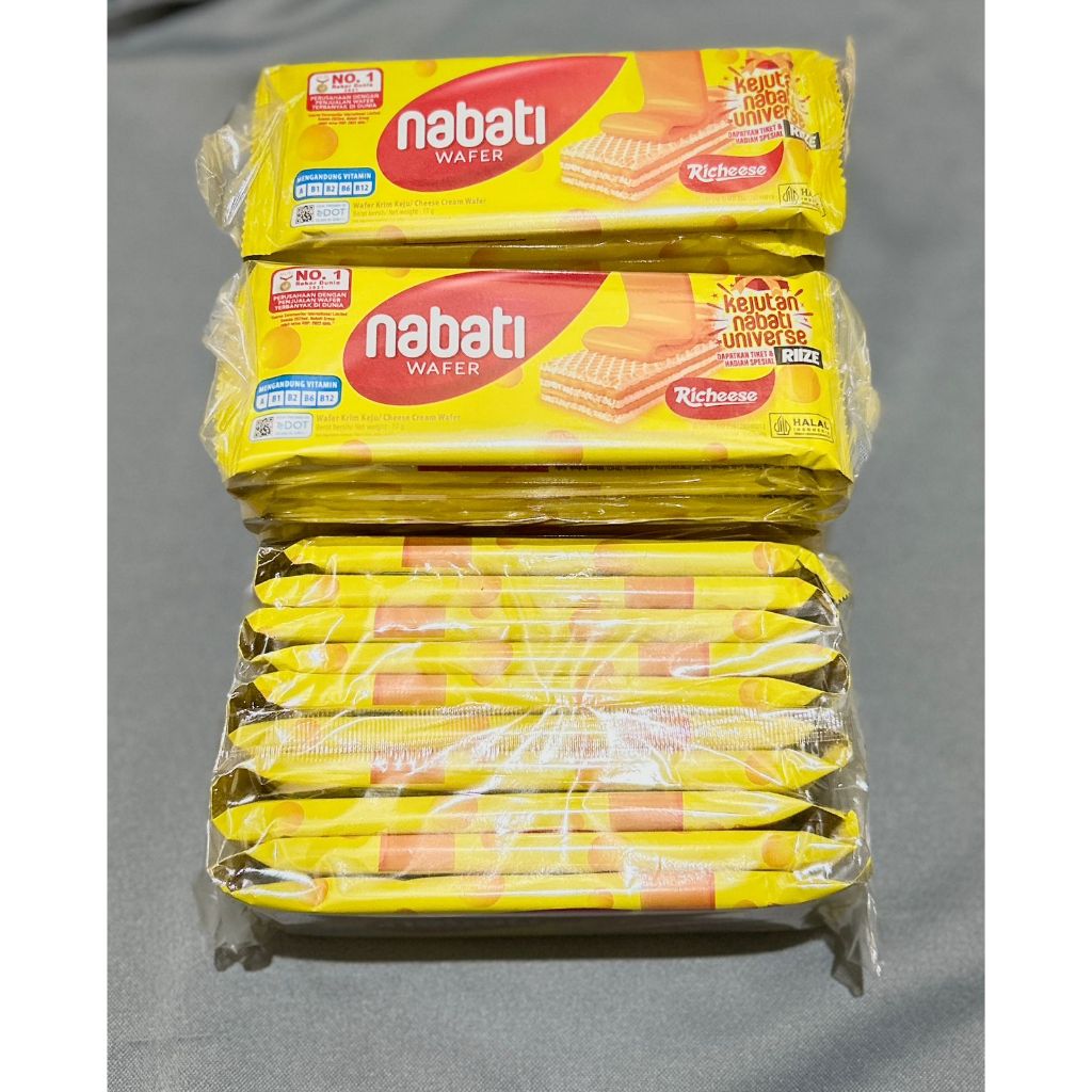 Jual Nabati Richeese Wafer Krim Keju kemasan 1pack isi 10pcs 17/16g ...