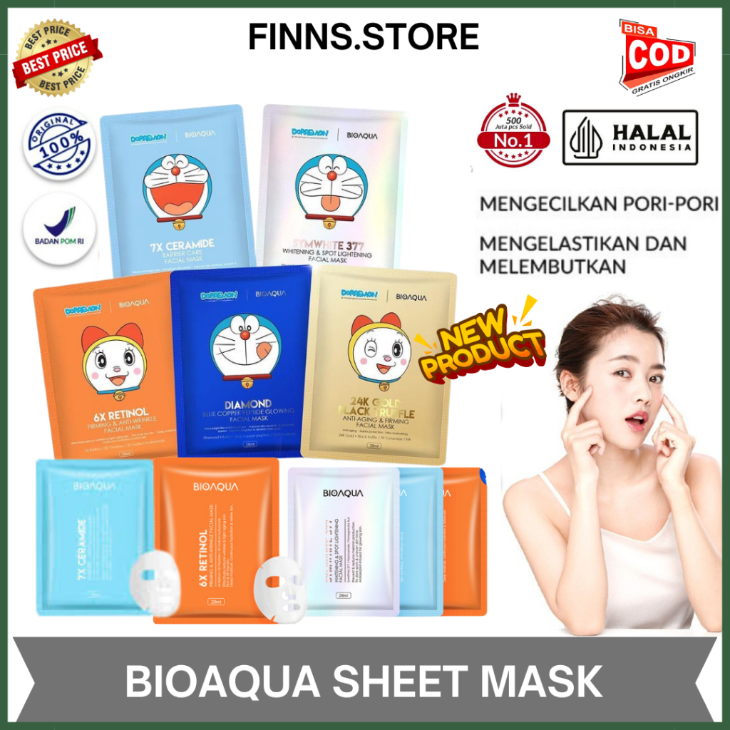 Jual 𝗙𝗜𝗡𝗡𝗦 𝗦𝗧𝗢𝗥𝗘 - Bioaqua Sheet Mask / Sheet Mask Korea / Masker Tisu ...