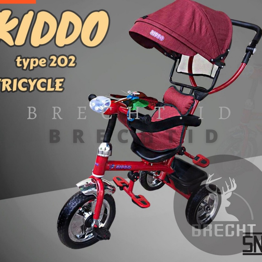 Jual Sepeda Anak Tricycle Roda Tiga Merk Kiddo Type 202A | Shopee Indonesia