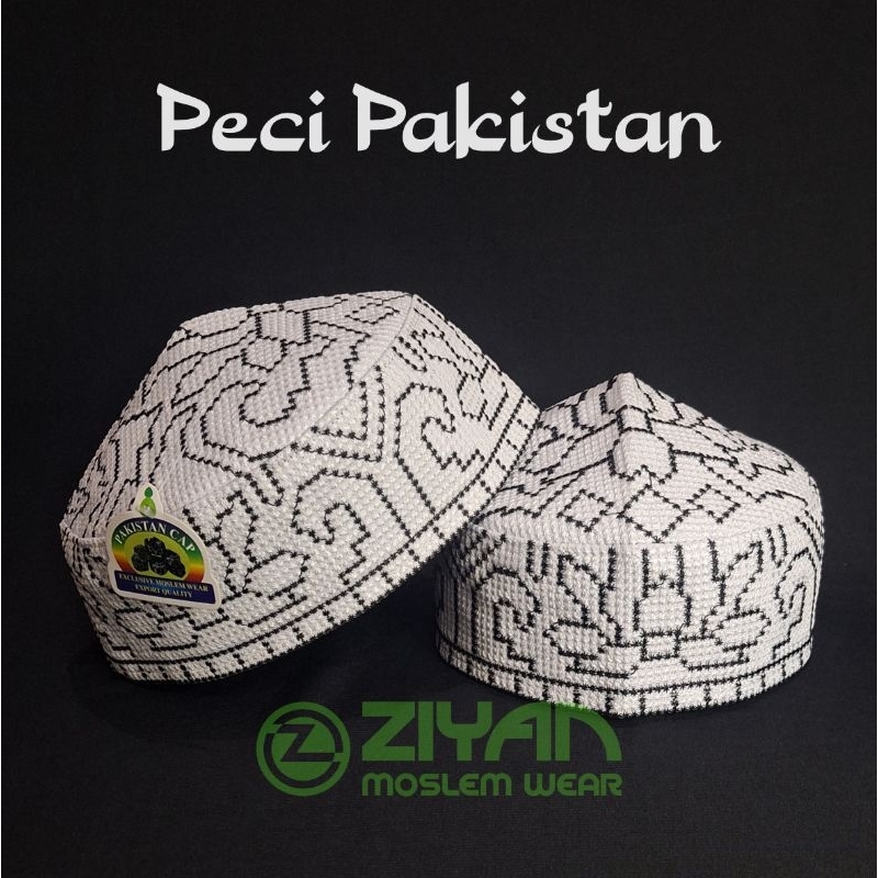 Jual Peci Pakistan Putih Full Bordir Premium Dewasa Motif Bunga ...