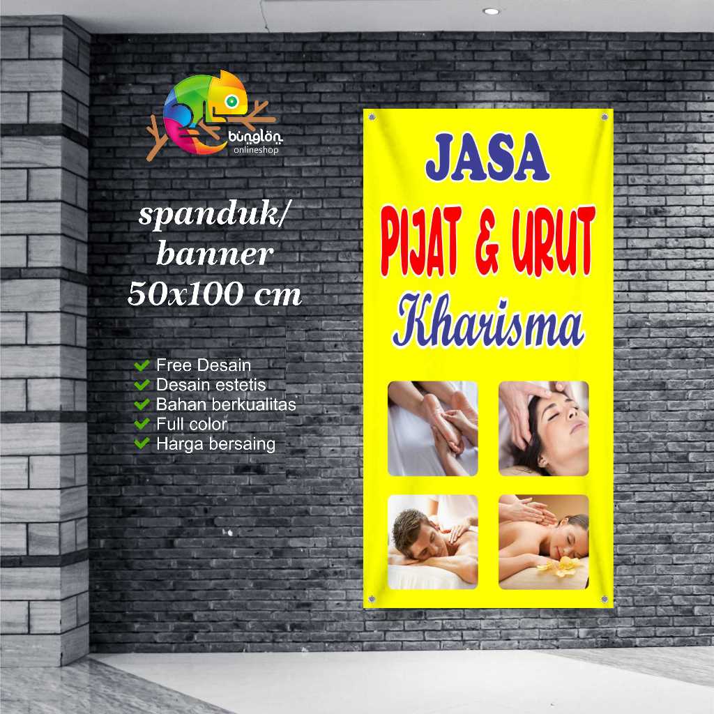 Jual Spanduk 50x100 Jasa Pijat Urut Custom Desain | Shopee Indonesia