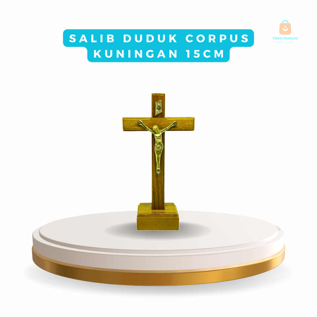 Jual SALIB DUDUK CORPUS KUNINGAN 15CM | Shopee Indonesia