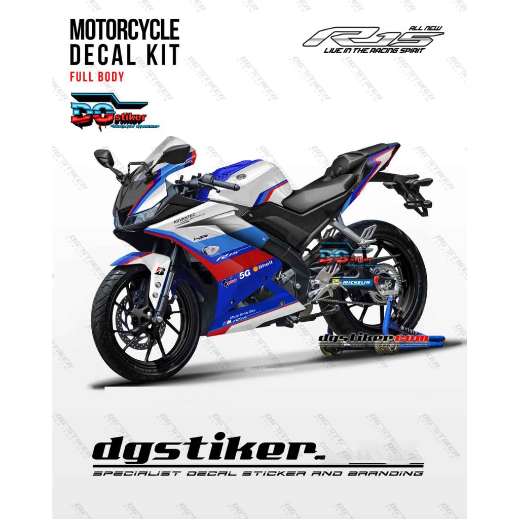 Jual Decal Sticker R15 V3 BMW Safety Bike UC Custom DG Stiker | Shopee ...