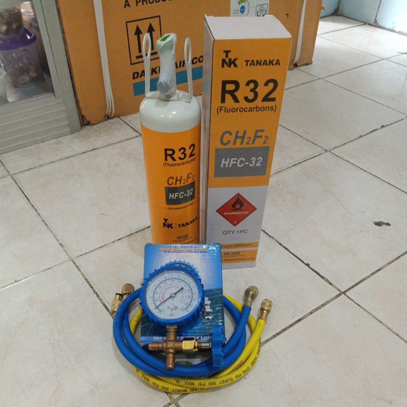 Jual paket isi refrigerant R32 Tanaka(isi 650 gram) | Shopee Indonesia