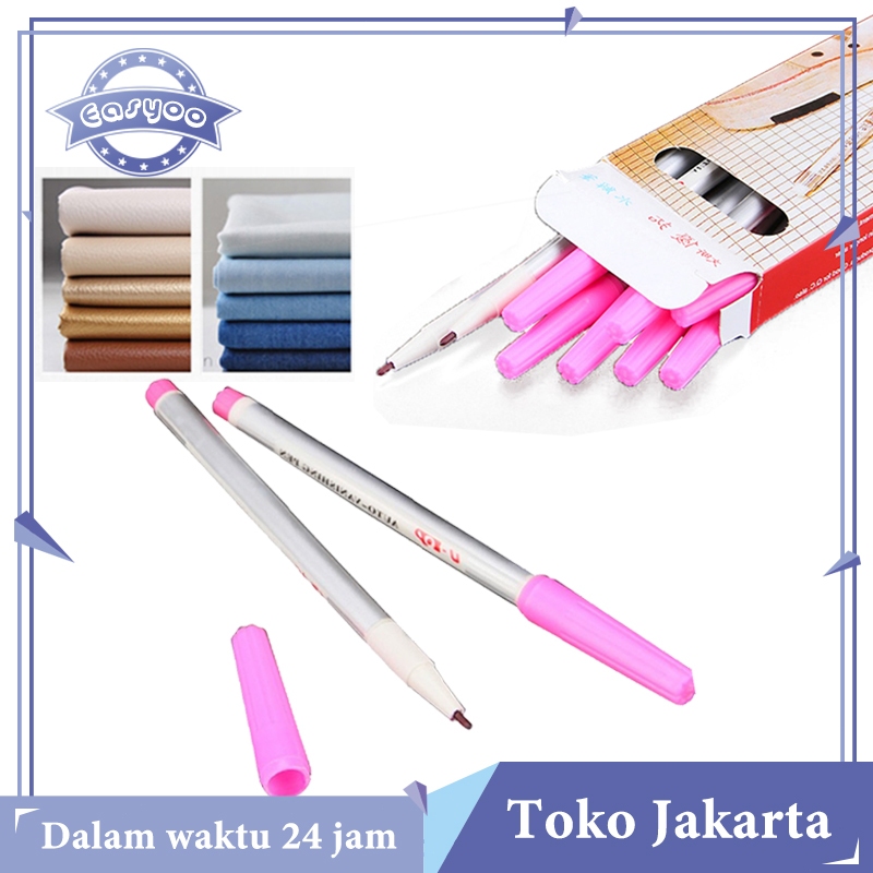 Jual Isi 12 Pen Penanda Kain / Water Erasable Pen / Fabric Marker ...