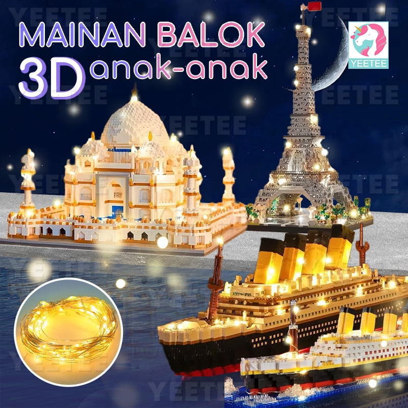 Jual Mainan Bricks Blok Taj Mahal World DIY Diamond Blocks Micro Bricks ...