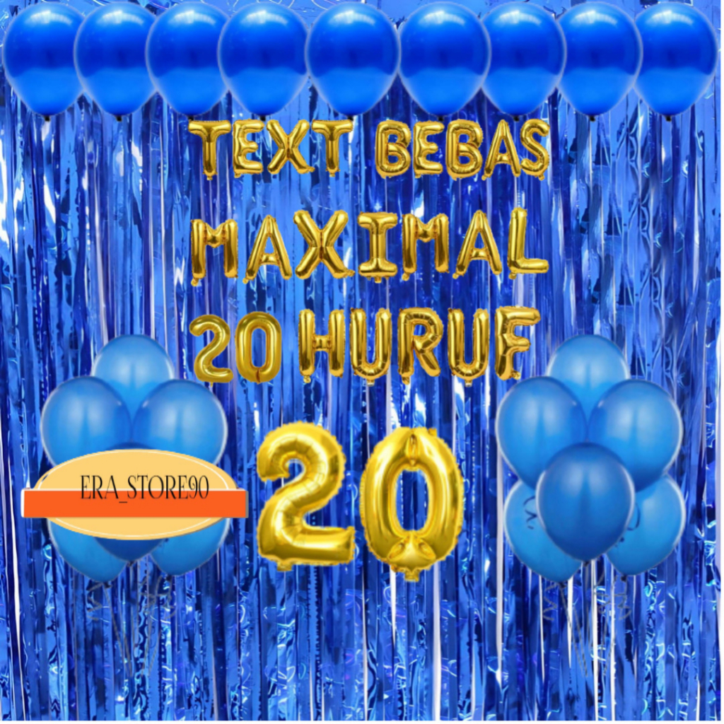 Jual Paket Dekorasi Pesta Ulang Tahun Anak Free Balon Huruf Foil Gold ...