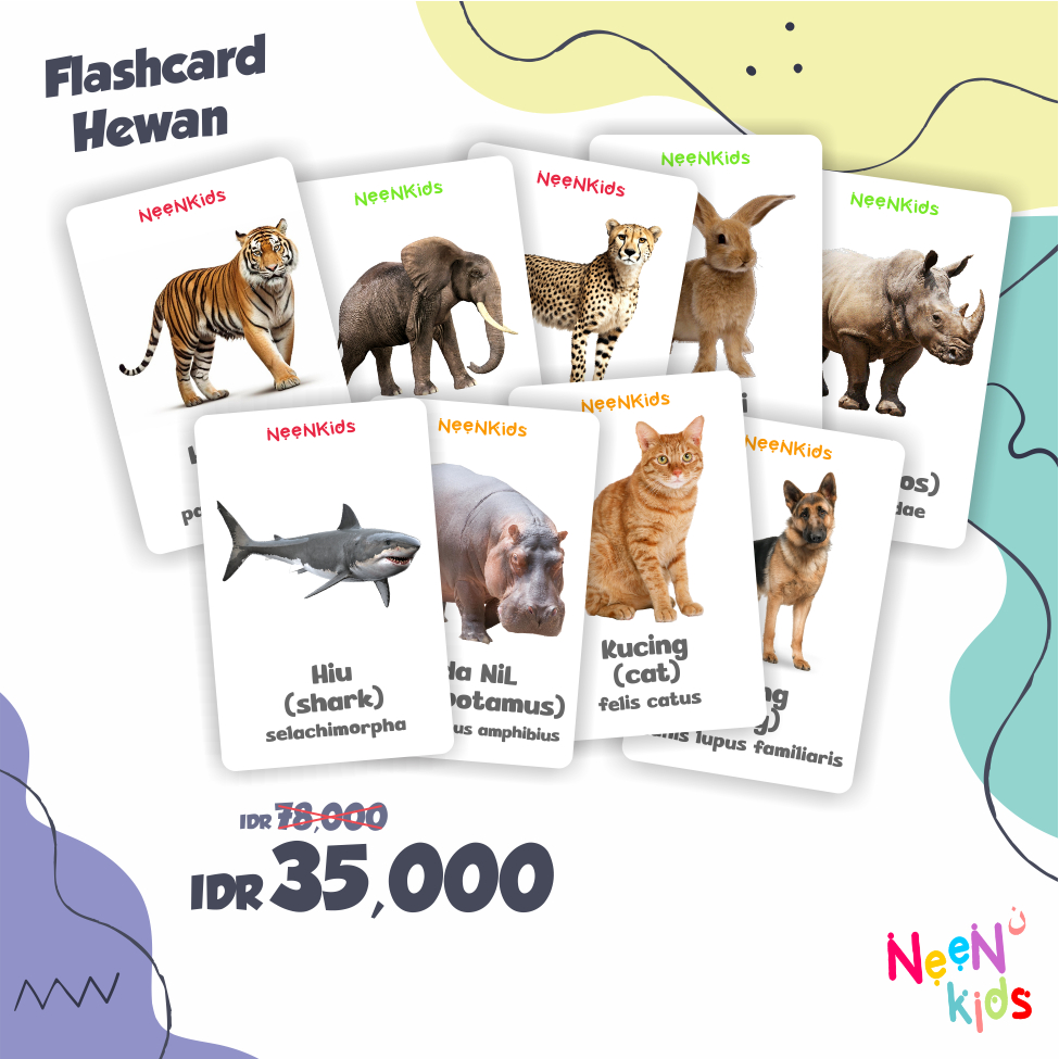 Jual Neenkids Flashcard Hewan Belajar Mengenal Mainan Kartu Edutoys ...
