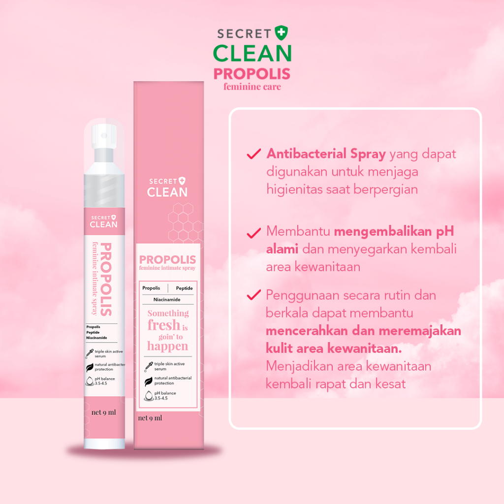 Jual READY Secret Clean Propolis Feminine Intimate Spray 8ml | Shopee ...