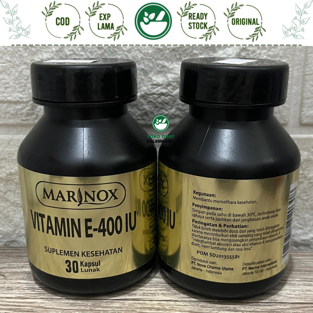 Jual MARINOX VITAMIN E 400 IU 30 KAPSUL LUNAK VIT E ANTIOKSIDAN RADIKAL ...