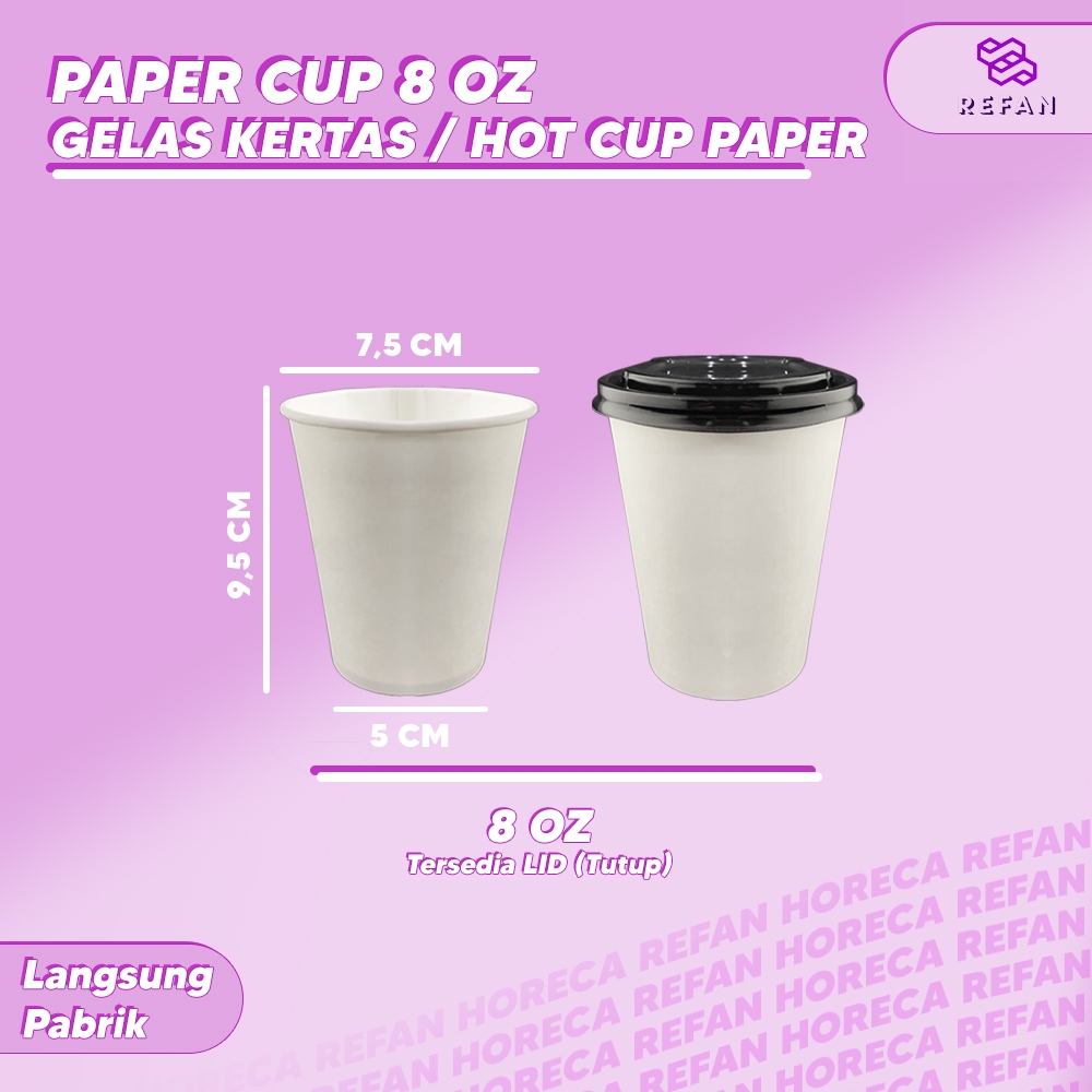 Jual Hot Paper Cup / Gelas Kertas Minuman 8oz Putih | Shopee Indonesia