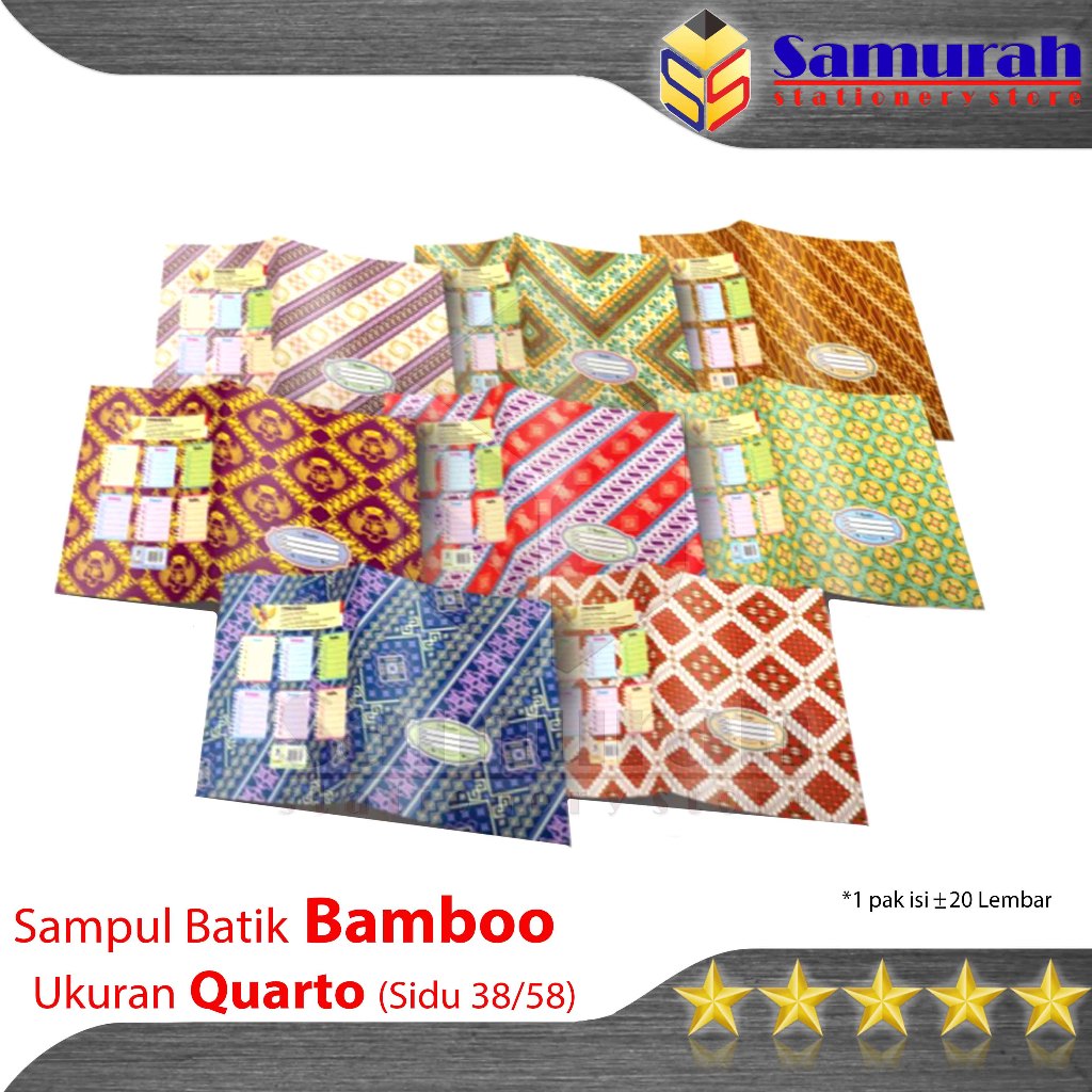 Jual Sampul Kertas Buku Tulis Bamboo Kuarto / Book Cover Art Paper ...