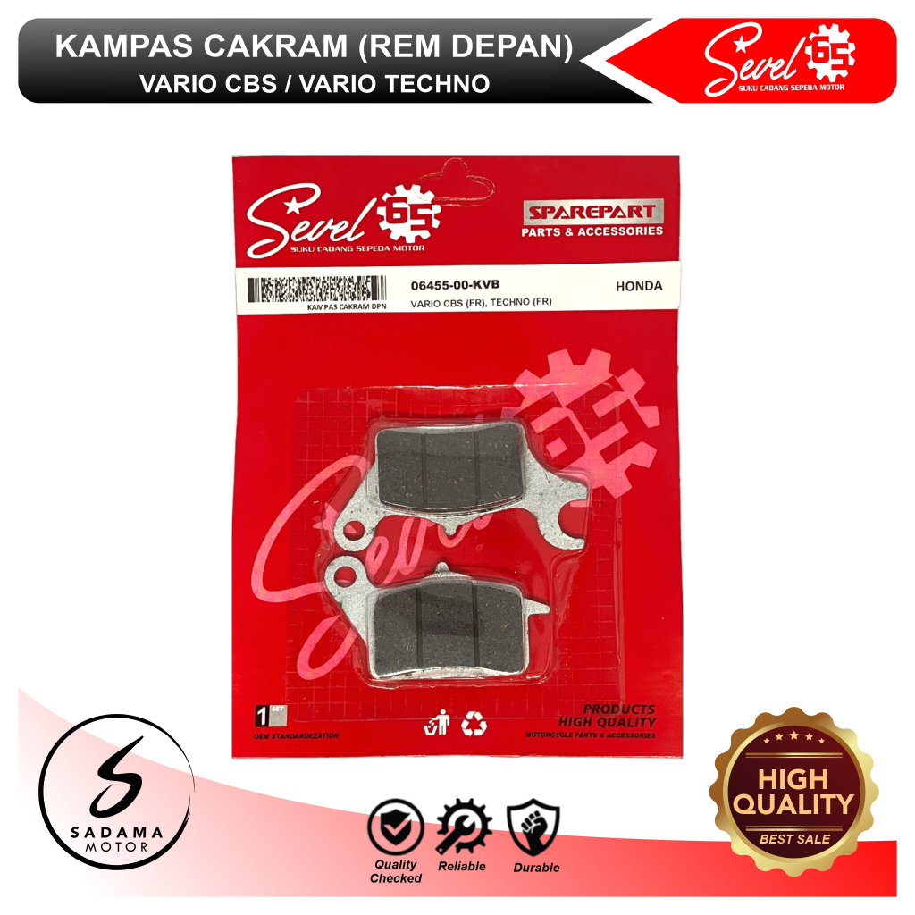 Jual DISCPAD KAMPAS REM DEPAN VARIO CBS / VARIO TECHNO (SEVEL 65 ...