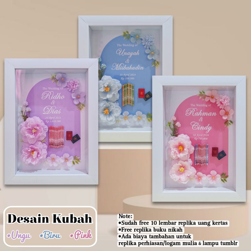 Jual Bingkai Mahar KUBAH Custom Mahar Pernikahan 3D Acrylic Mahar ...
