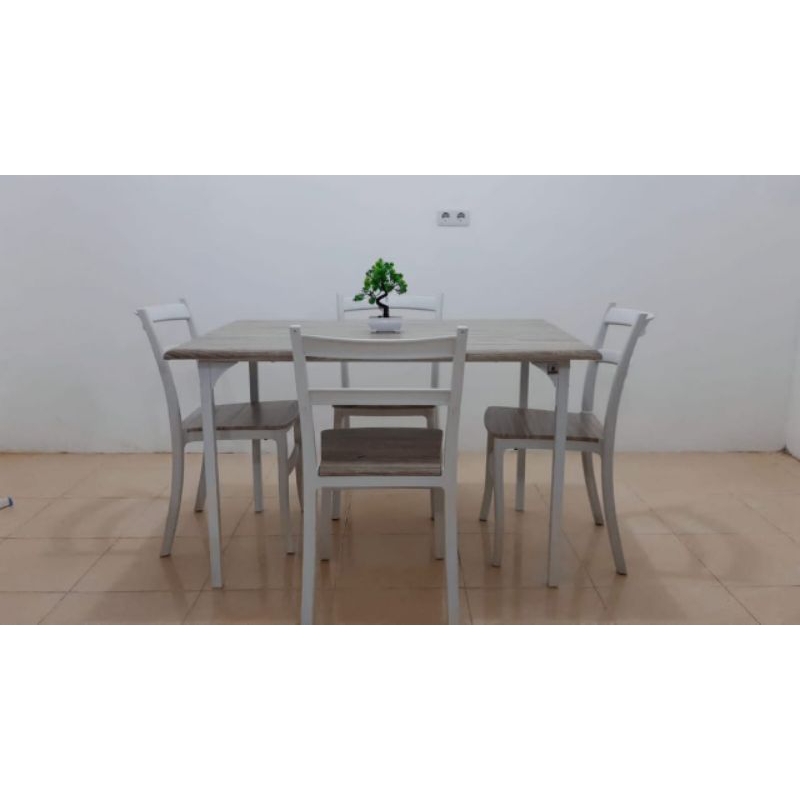 Jual MEJA MAKAN 4 KURSI MINIMALIS | Shopee Indonesia