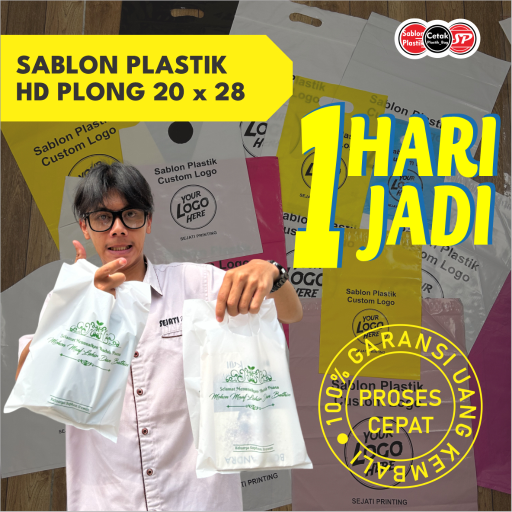 Jual Plastik Sablon Plong HD ukuran 20x28 FREE DESIGN bisa COD | Shopee ...