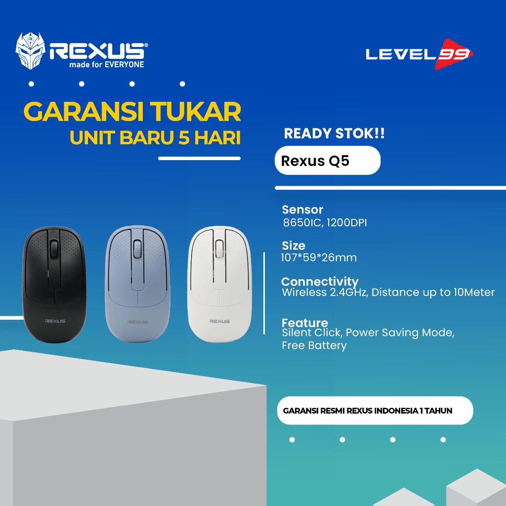 Jual Rexus Mouse Office Wireless Q5 | Shopee Indonesia