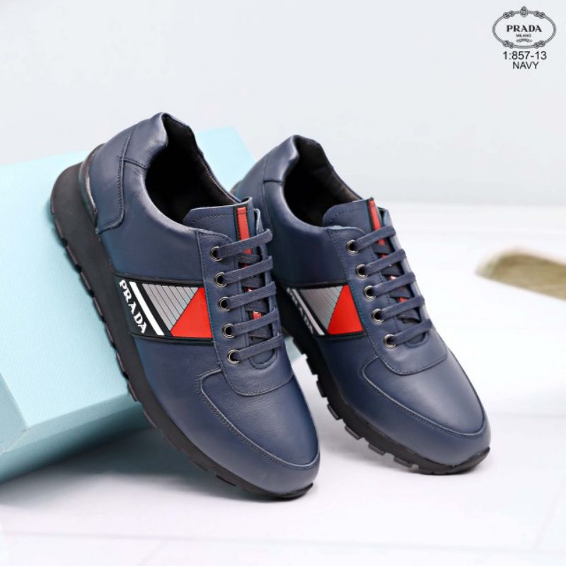 Jual SEPATU PRADA 857-13BR PREMIUM,BAHAN KULIT ASLI | Shopee Indonesia