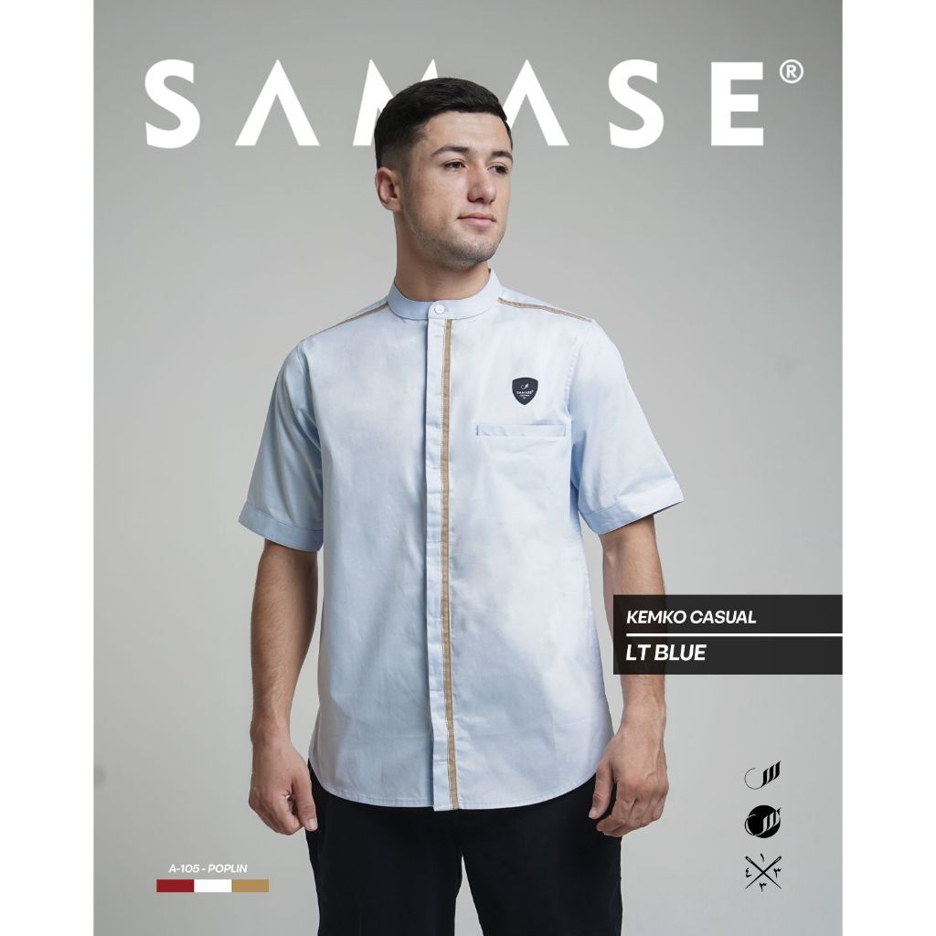 Jual SAMASE KEMO CASUAL A105 Kemeja Koko Pakaian Pria Dewasa Lengan ...