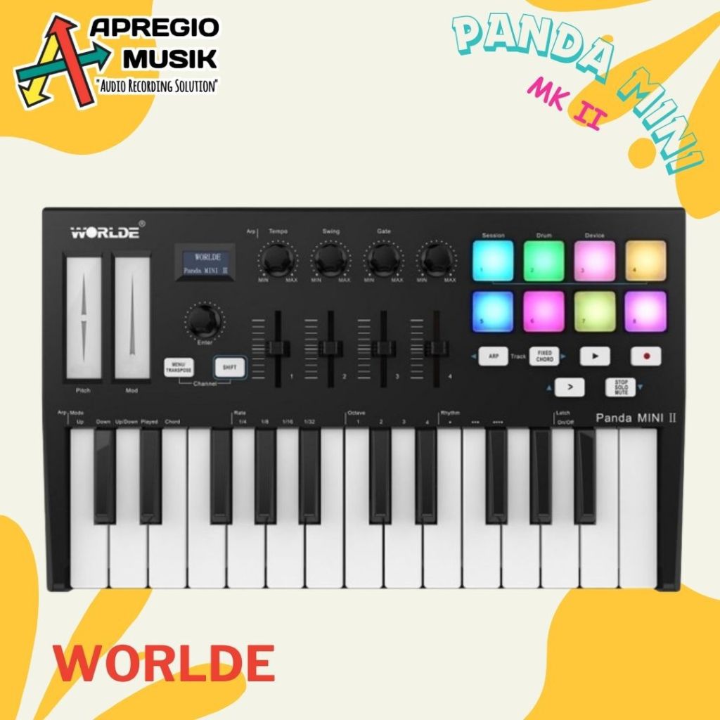 Jual Midi Controller Worlde Panda Mini MK2 25 keys USB Terbaru | Shopee ...