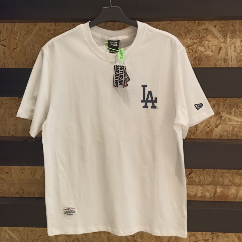 Jual Baju Kaos Unisex LA Dodgers MLB Logo White | Shopee Indonesia
