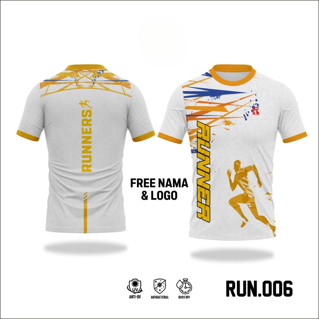 Jual Jersey Running Full Printing Sublimasi FREE CUSTOM NAMA &NOMER ...