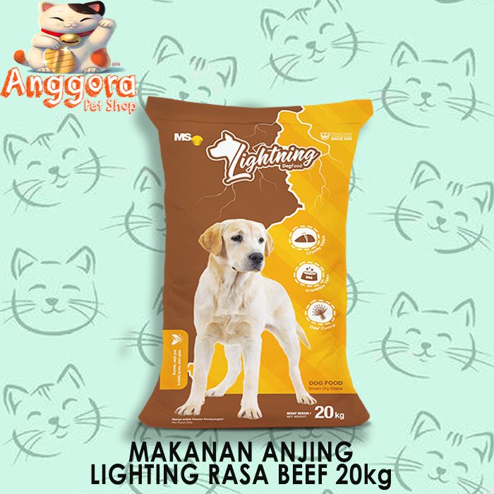 Jual Lightning Dry food Makanan Anjing kering rasa Beef 20kg GRAB ...