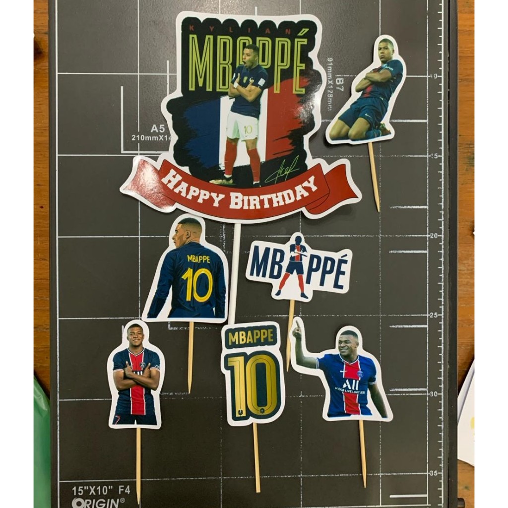 Jual Topper Cake Mbappe / Nama dan umur tulis dinote ya | Shopee Indonesia