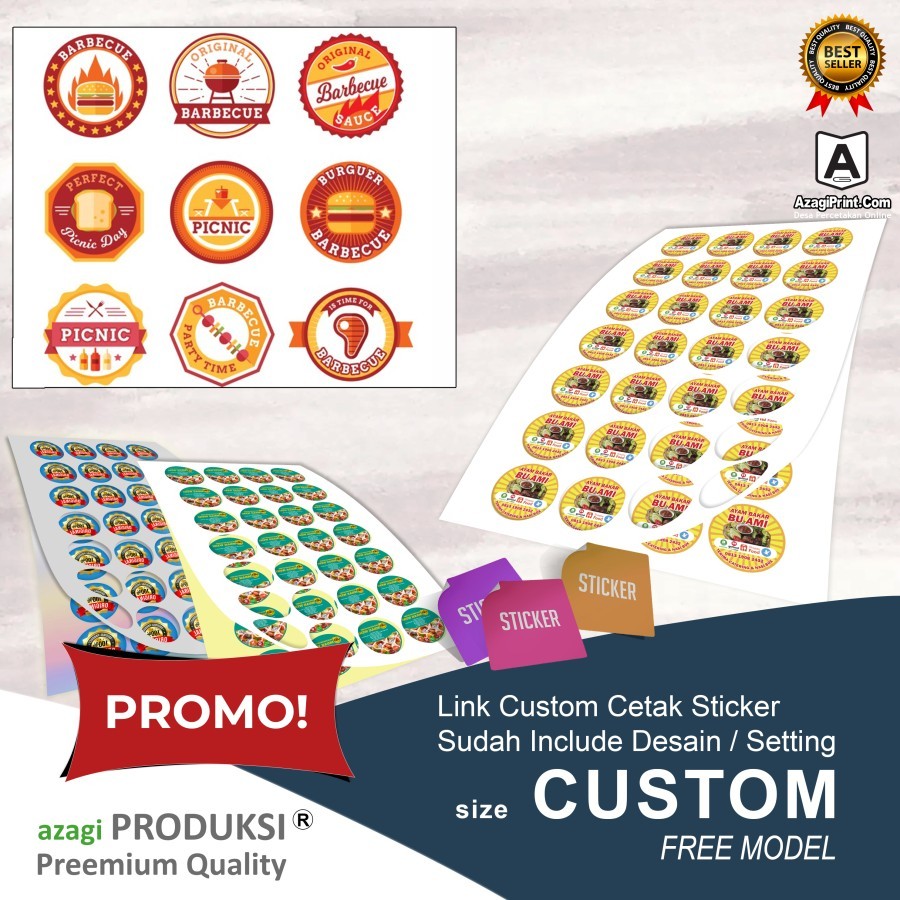 Jual Custom Cetak Stiker Label Sticker Kemasan - Free Edit | Shopee ...