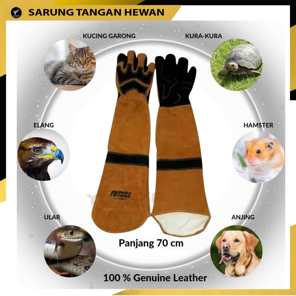 Jual Sarung Tangan kulit tebal 28 INCH lapis -anti gigit Hewan Reptil ...
