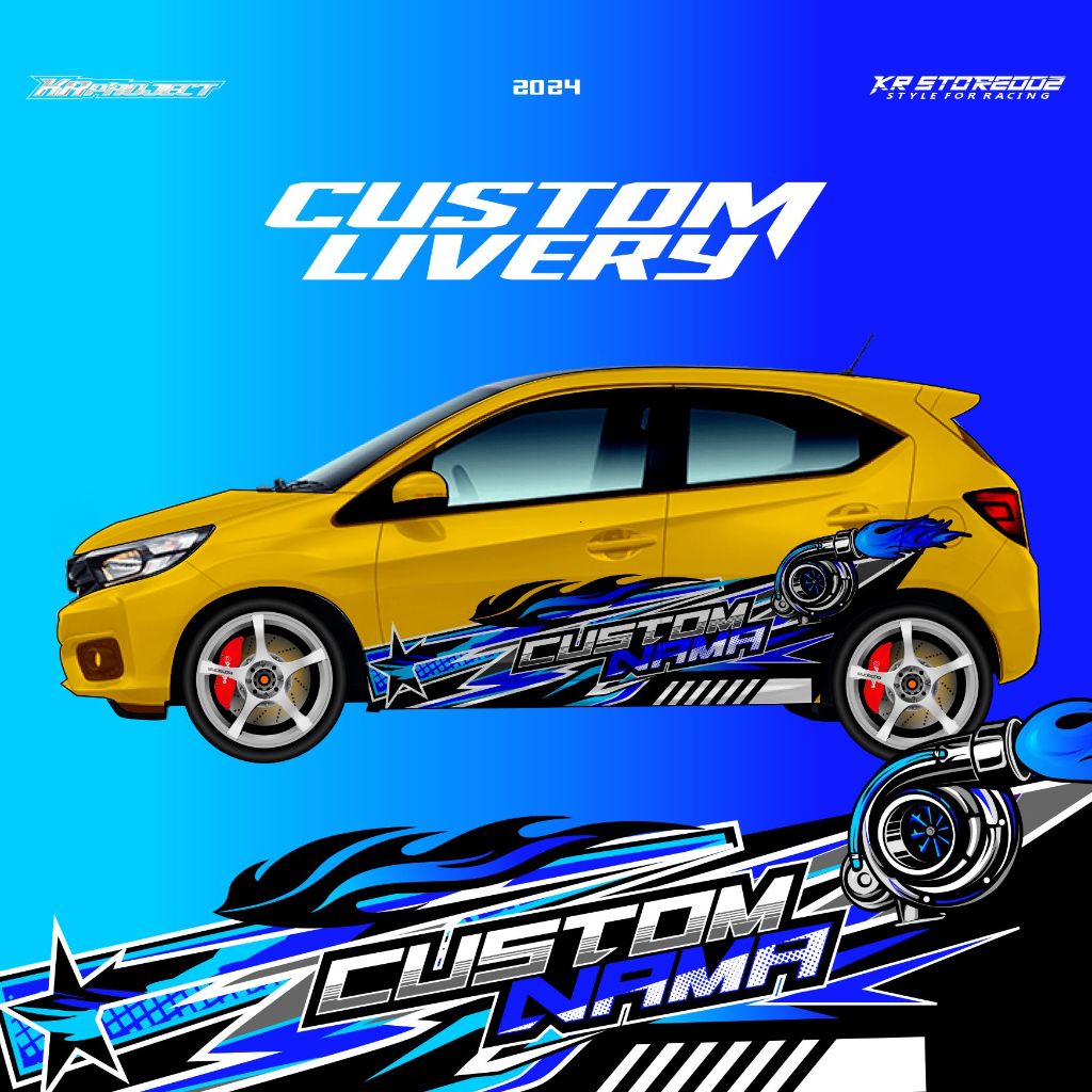 Jual stiker decal custom livery sticker mobil brio sticker body samping ...