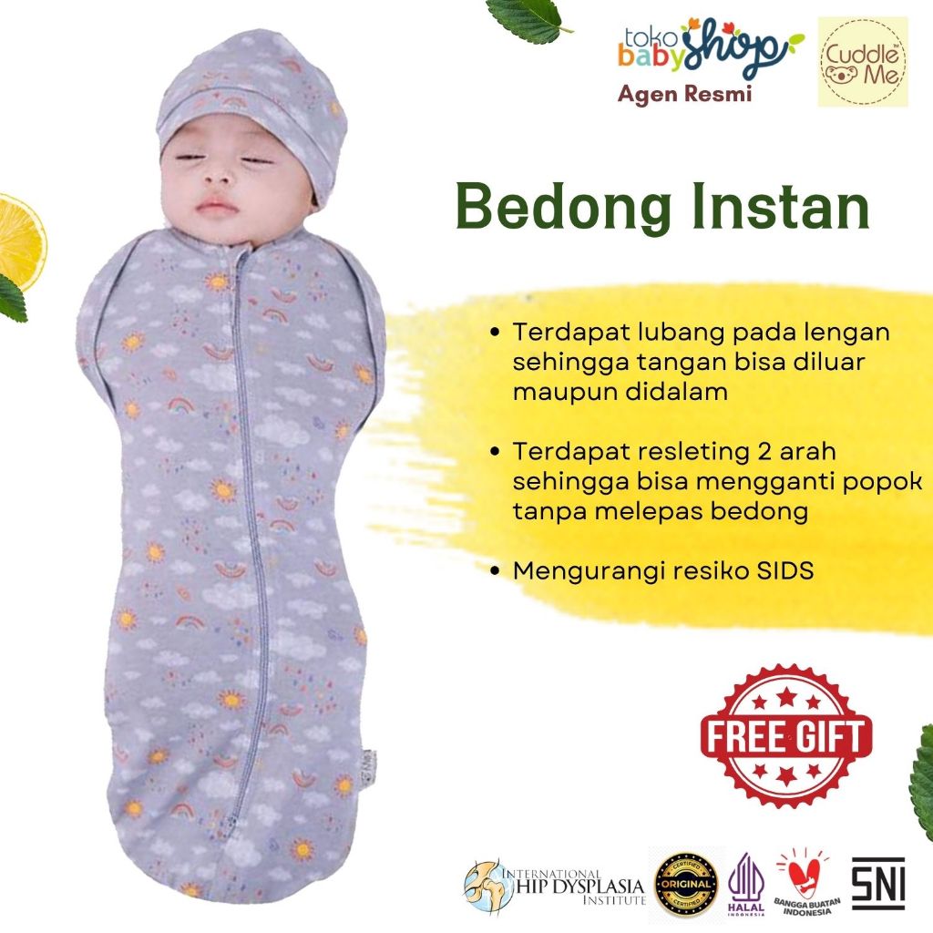 Jual Bedong Bayi CUDDLEME SET Topi - Instan Swaddlepod Hoodie Cuddle Me ...