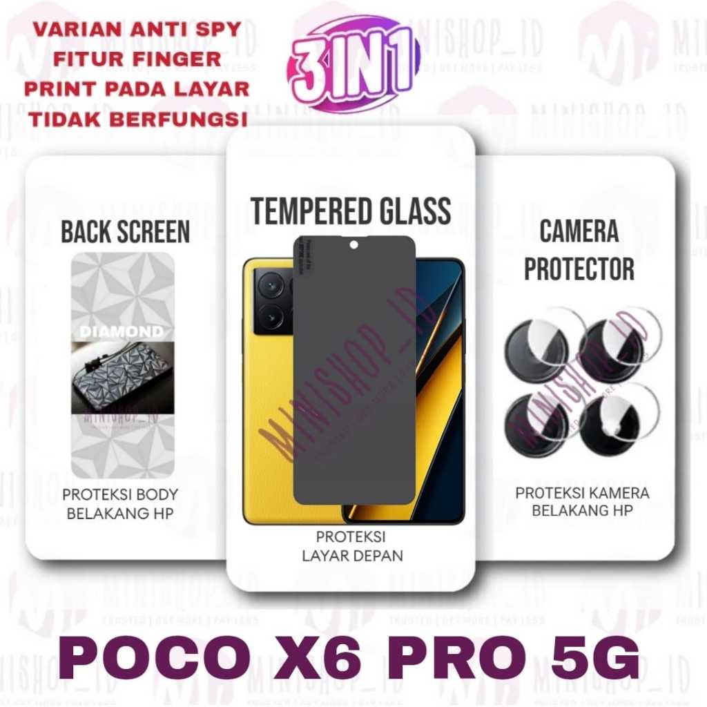 Jual XIAOMI POCO X6 PRO 5G ANTI GORES TEMPERED TEMPER GLASS BACKSCREEN ...