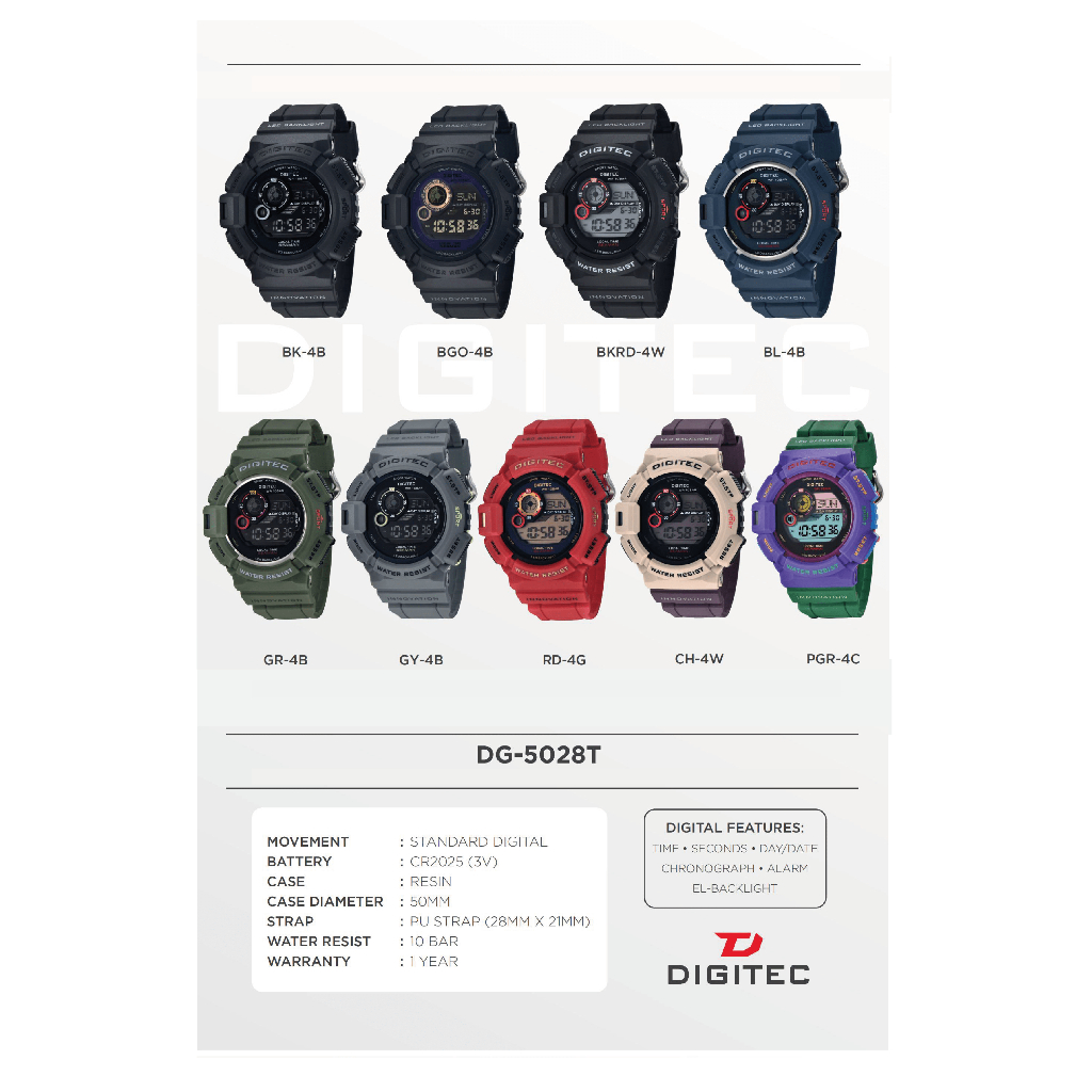 Jual Jam Tangan Pria Digitec DG 5028T Original dan Bergaransi | Shopee ...