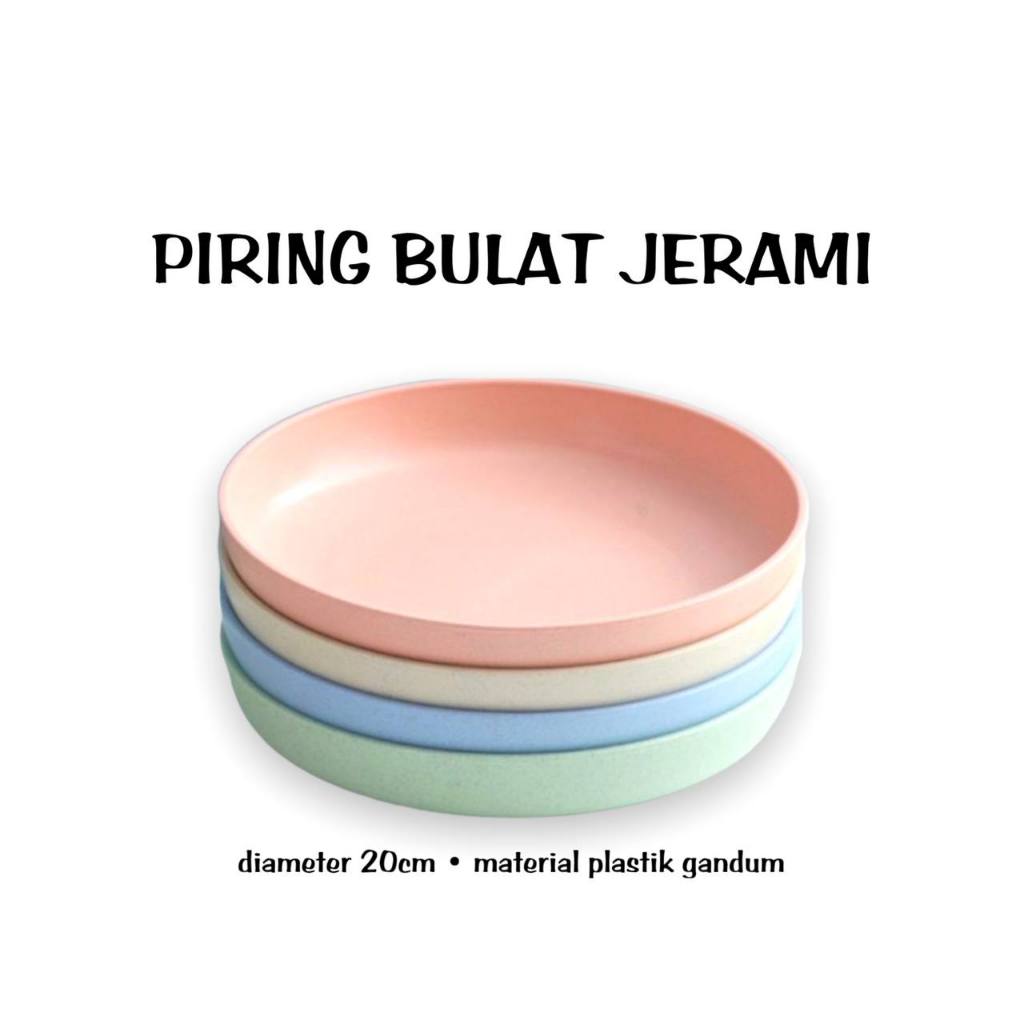 Jual PIRING BULAT JERAMI / PIRING SAJI PIRING MAKAN DIAMETER 20 CM ...