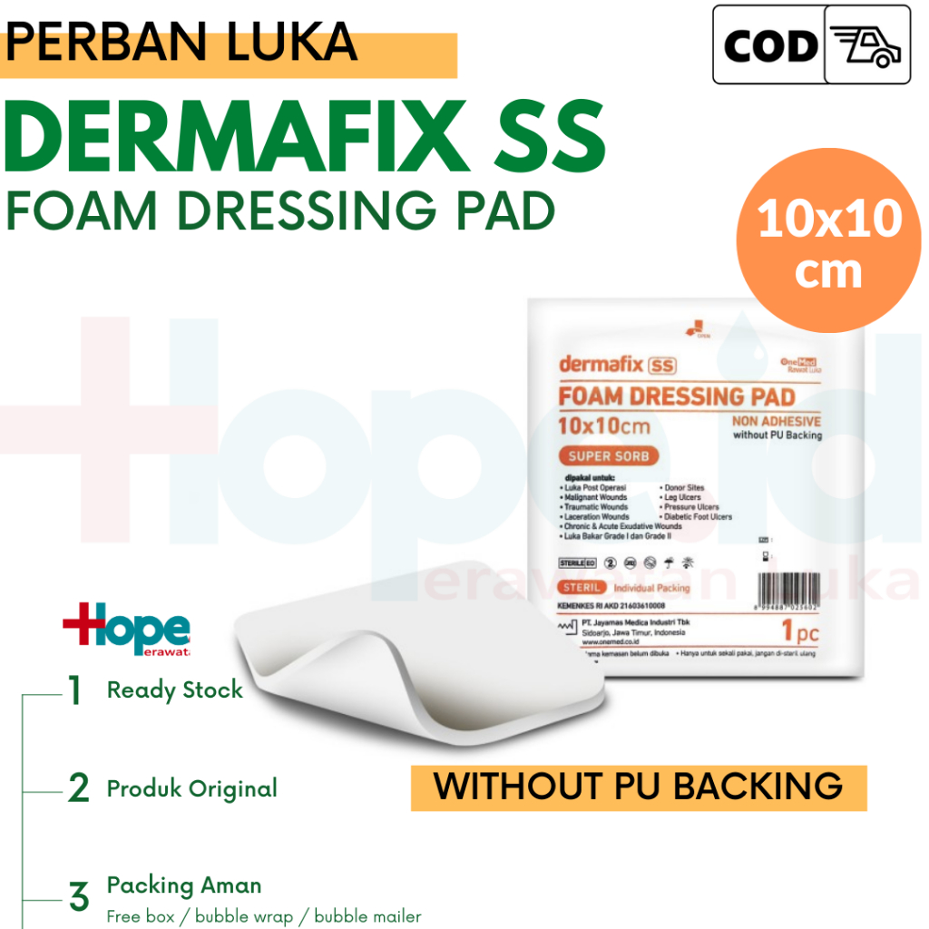 Jual Dermafix SS FOAM TANPA PU 10x10 cm Perban Luka | Shopee Indonesia