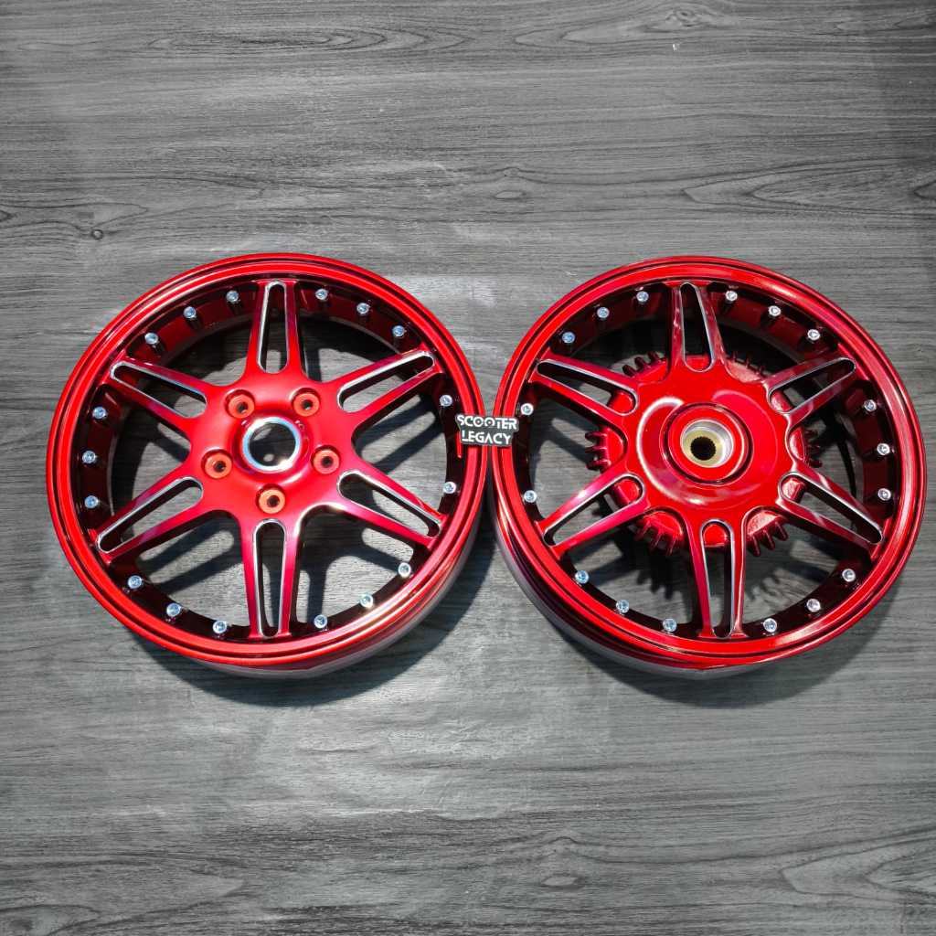 Jual Velg CNC Casting Model Marus W126 Red Vespa Sprint Primavera S LX ...