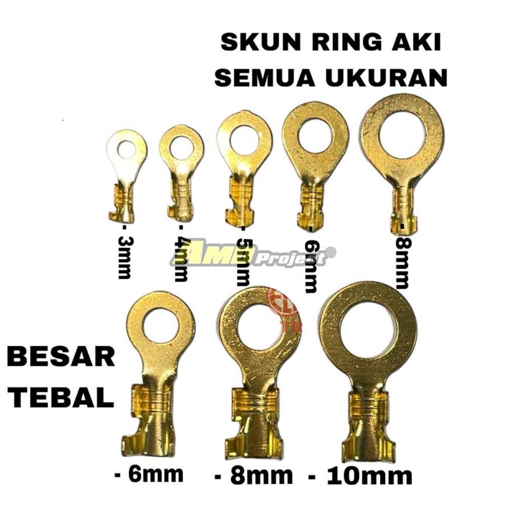 Jual Skun Ring Bulat Diameter Lubang 8mm cocok untuk Aki Motor Bahan Tebal | Shopee Indonesia