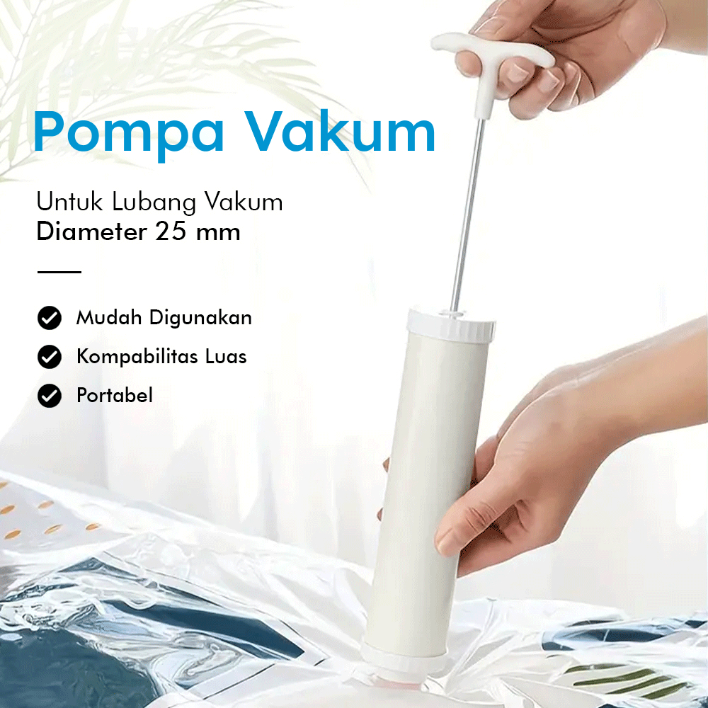 Jual Pompa Vakum Baju Manual Travel Vacuum Bag Hand Pump - JB70 - White ...