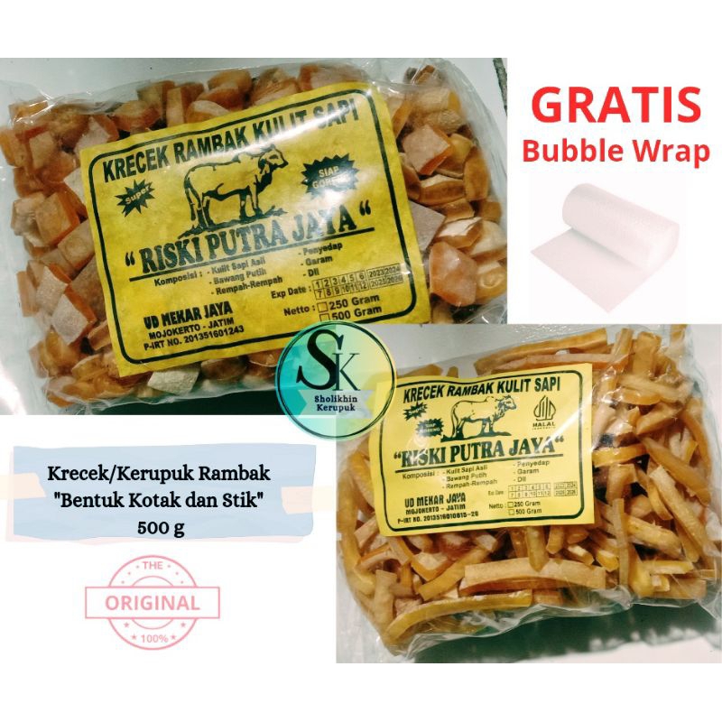 Jual Krecek Rambak 500 gram Super cap "Riski Putra Jaya" / Kerupuk ...