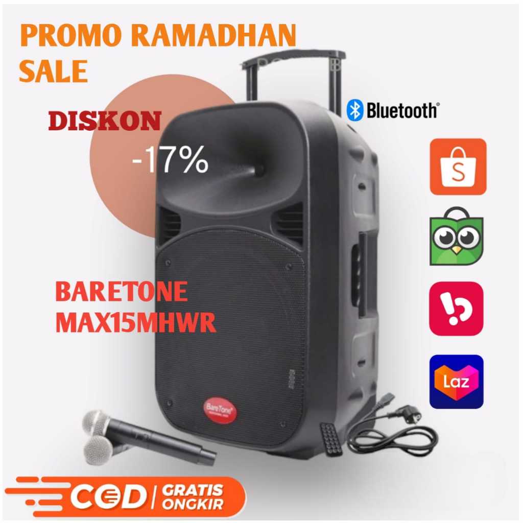 Jual Speaker Portable Baretone Max 15 Mhwr Original Meeting Wireless