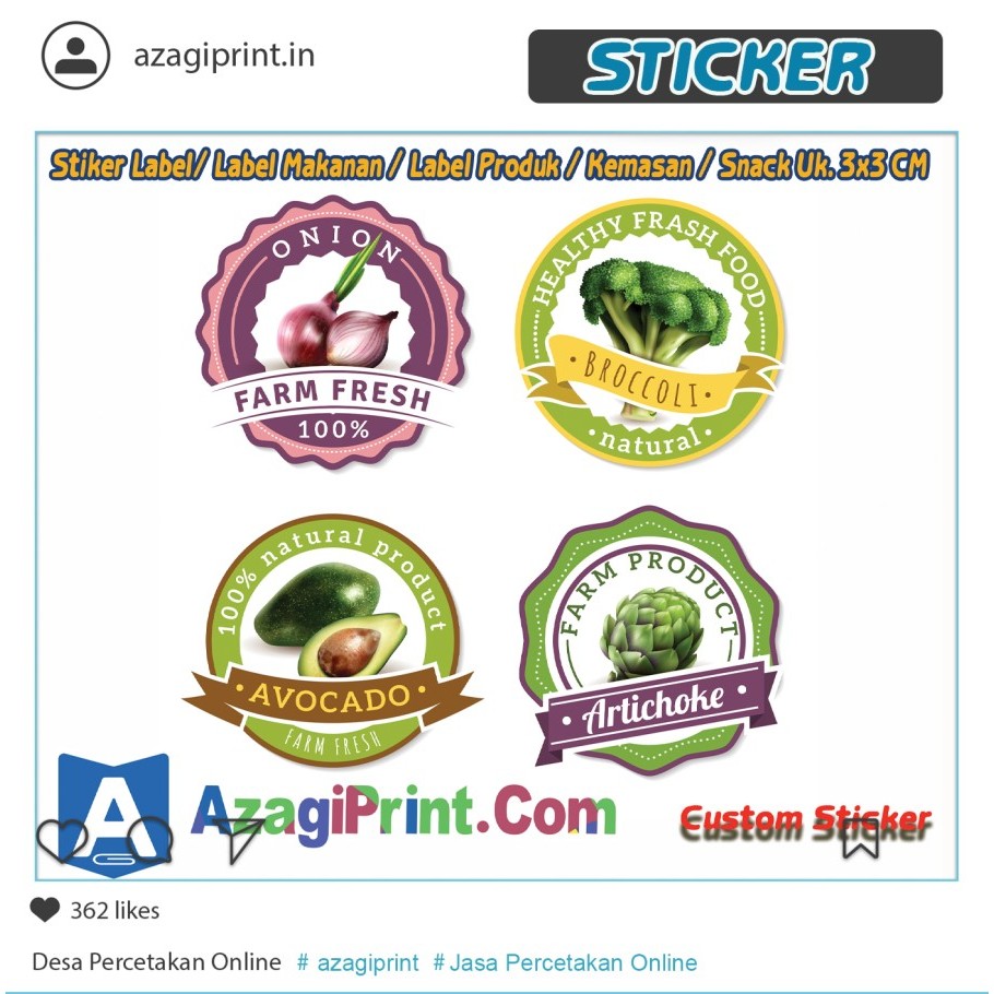 Jual Stiker Label/ Label Makanan / Label Produk / Kemasan / Snack Uk ...