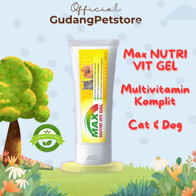 Jual MAX NUTRI VIT GEL Suplemen kaya gizi untuk kucing dan anjing ...