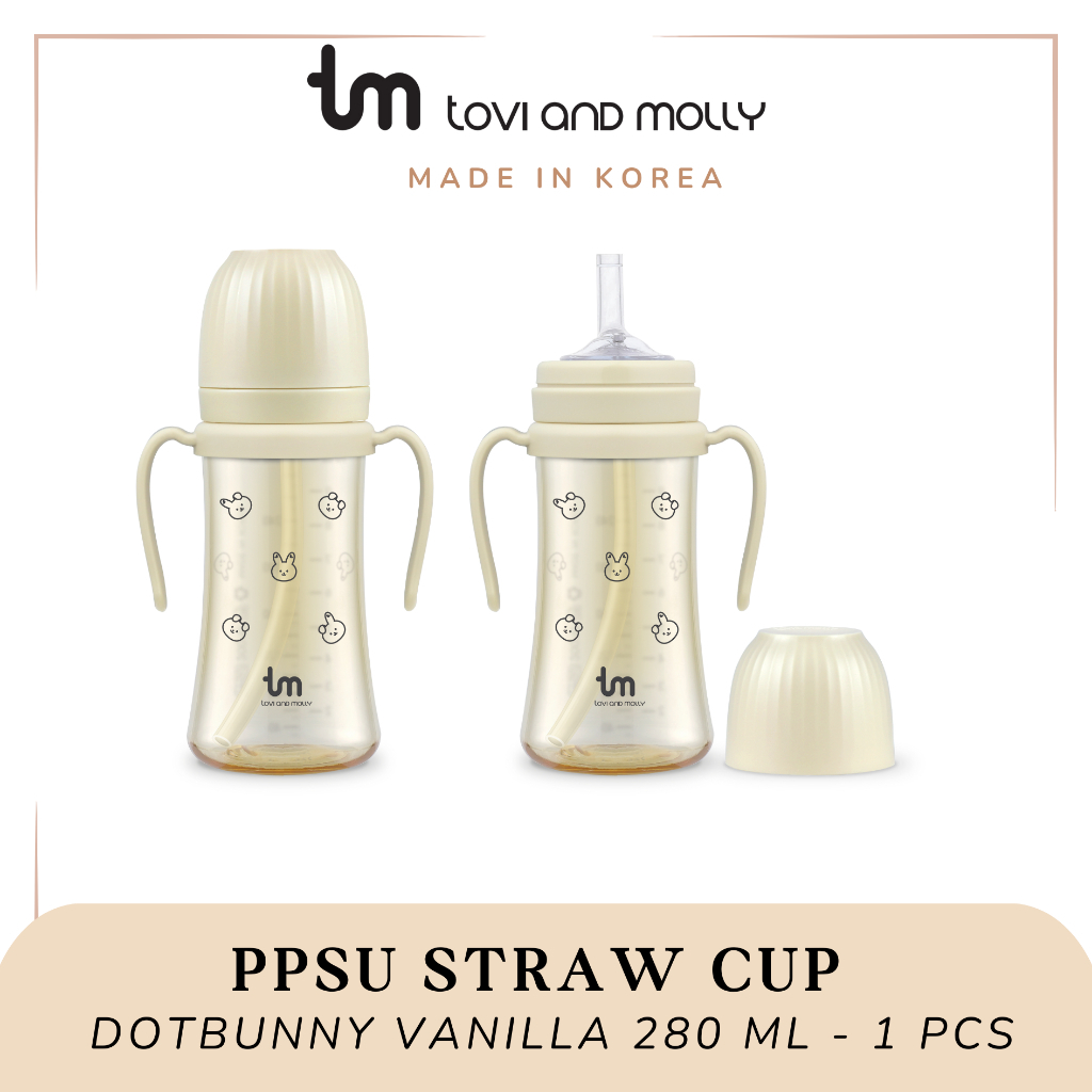 Jual TM Tovi and Molly Straw Cup Bunny Vanilla 280 ml PPSU / Tovi&Molly Made in Korea / Baby ...