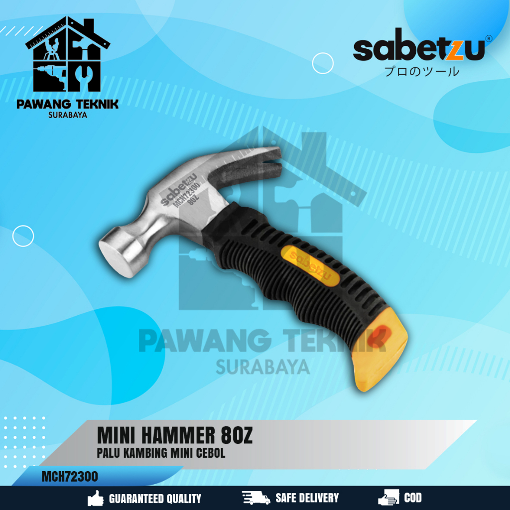 Jual Sabetzu Palu Cebol Mini 8 Oz Gagang Karet Palu Kambing Pendek Mini ...