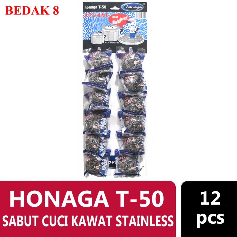 Jual HONAGA T-50 Gosok Panci Kawat/Stainless Anti Karat ( 12 pcs ...